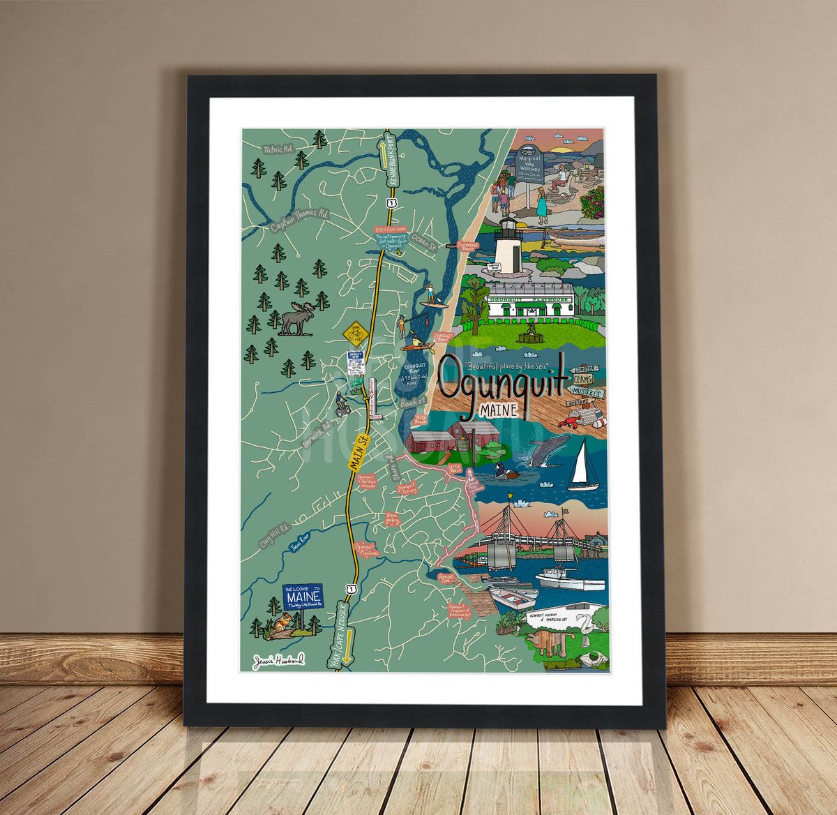Map of Ogunquit, ME (customization and framing options) – Jessie husband