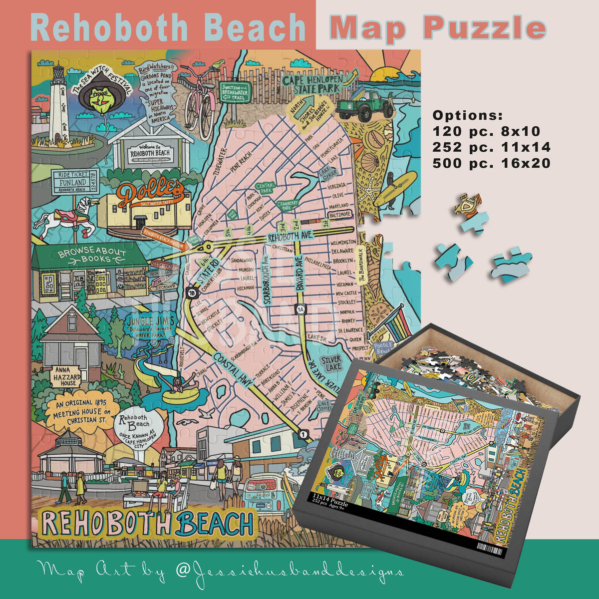 Rehoboth Beach Map Puzzle – Jessie husband