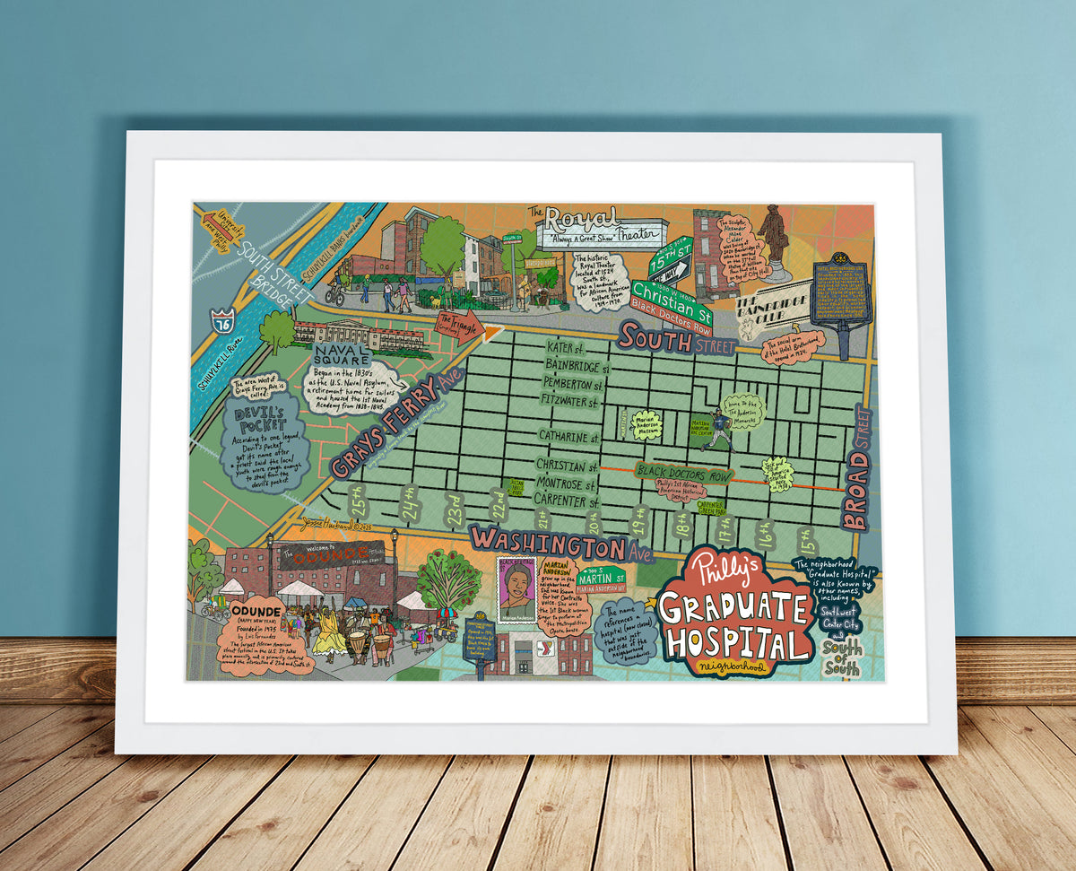 Map of Graduate Hospital, South of South, Philly neighborhood, Philly ...