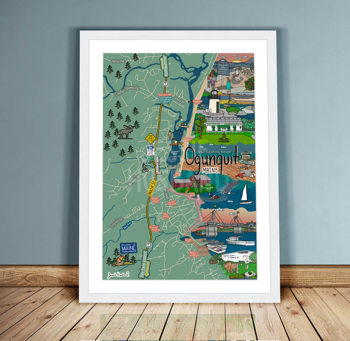 Map of Ogunquit, ME (customization and framing options) – Jessie husband