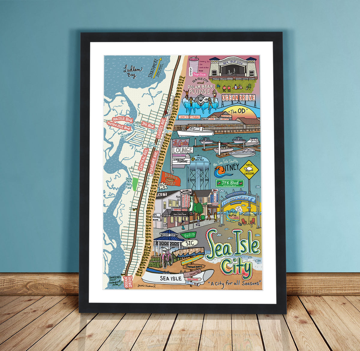 Map of Sea Isle City, New Jersey (customization and framing options av ...